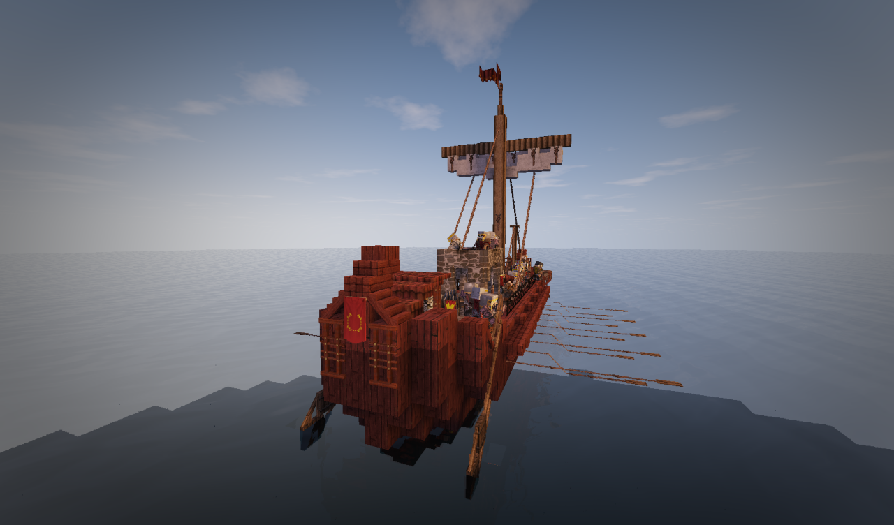 small Galley roman like with crew in ConquestReforged Minecraft Map