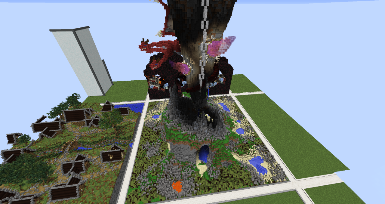 3 headed dragon plot build Minecraft Map