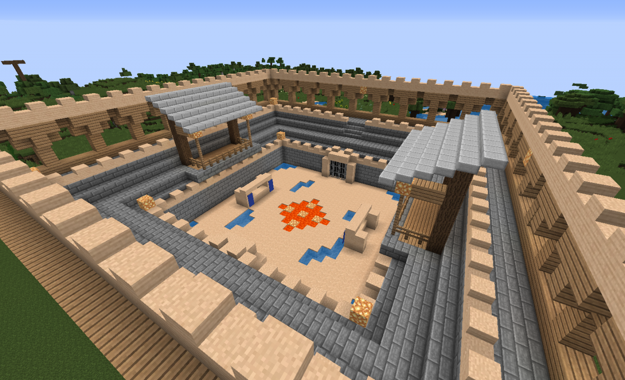 Sandstone vs Stone-brick PVP Arena Minecraft Map