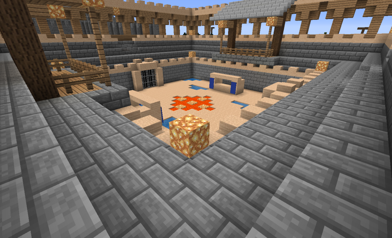 Sandstone vs Stone-brick PVP Arena Minecraft Map