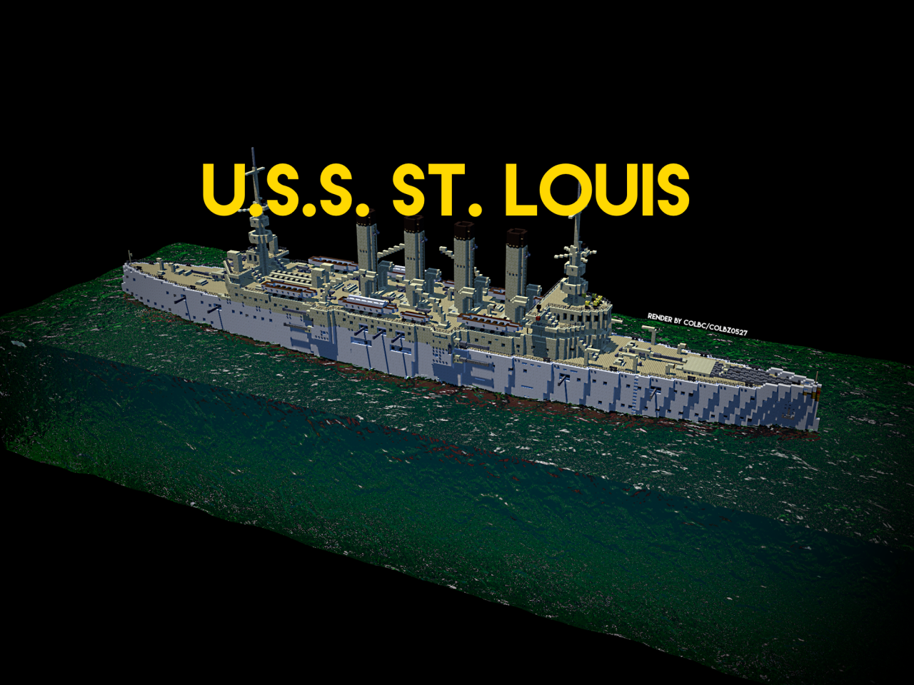 U.S.S. St. Louis | 1.8:1 Scale Protected Cruiser (1906) Minecraft Map