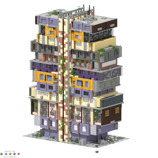 14 | Scrappunk symmetric block of flats [download 1.12+] Minecraft Map