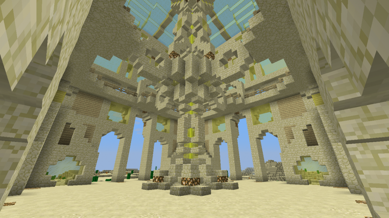 "Sun Temple" 31x31 Sandstone Decorative Structure Minecraft Map