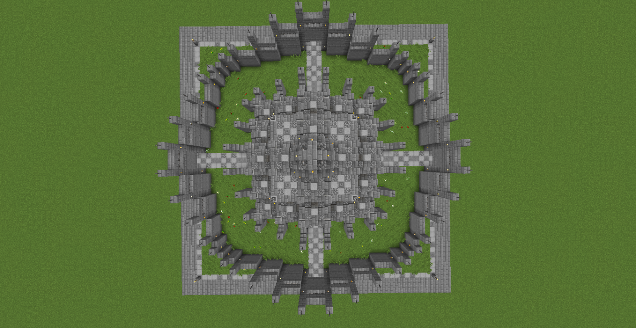 45x45 4-way decorative structure Minecraft Map