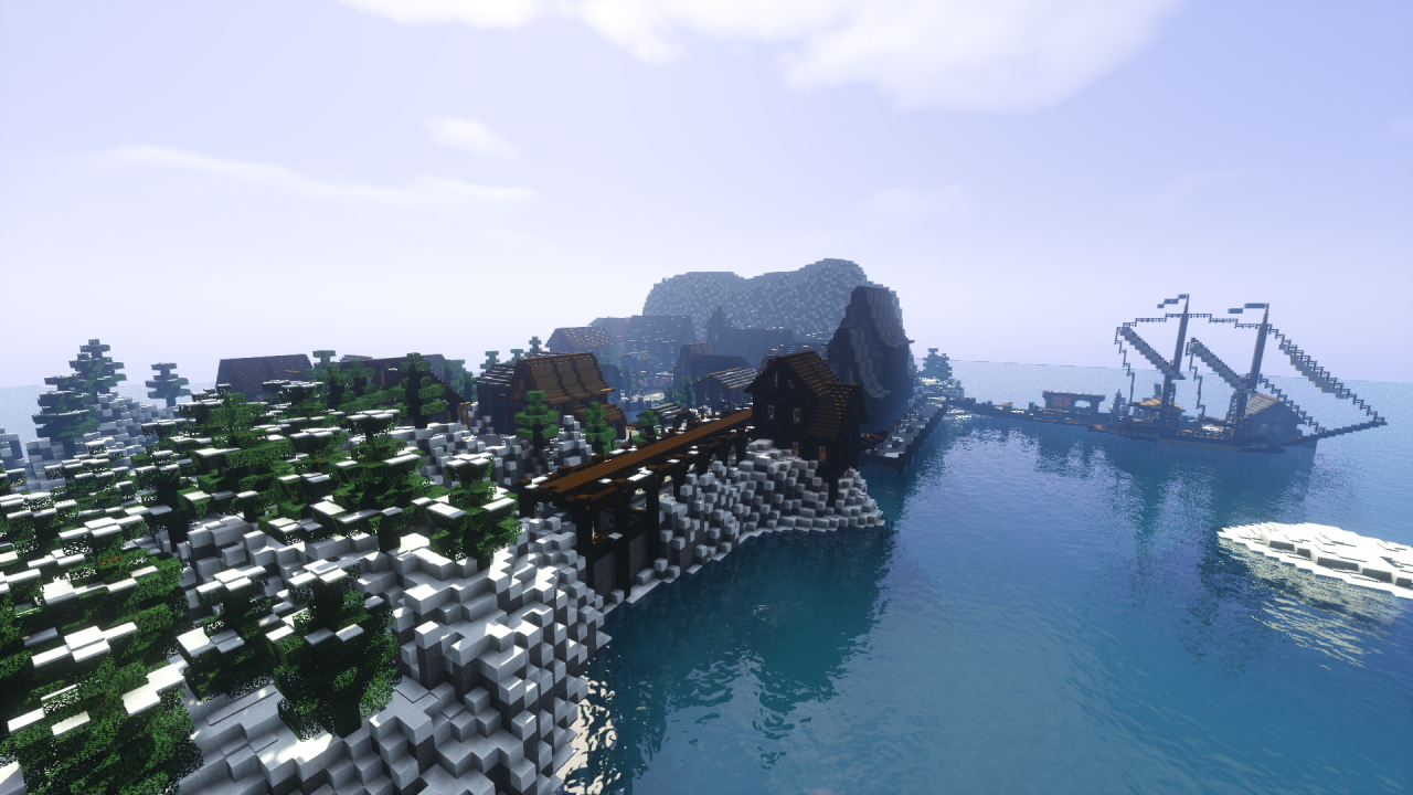 [SURVIVAL] Shincov, a winter island town. Minecraft Map