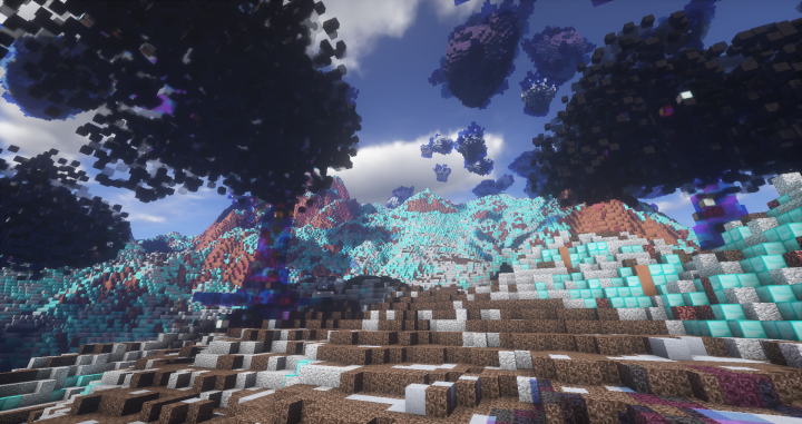 The seed of the galaxy in the crater. Minecraft Map