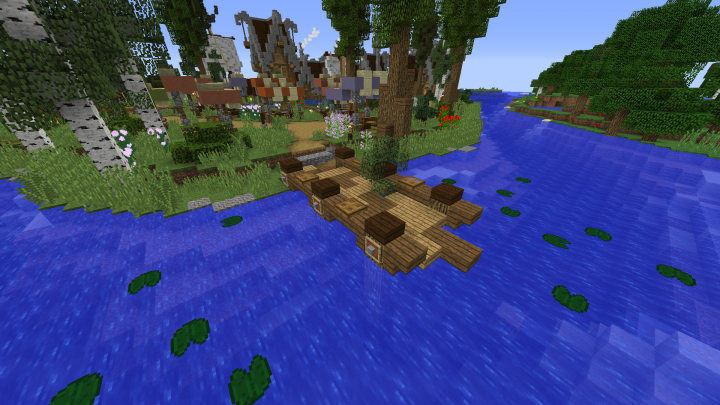 SalmonPond , a medieval fishing village - Mαcαrοη_ Minecraft Map