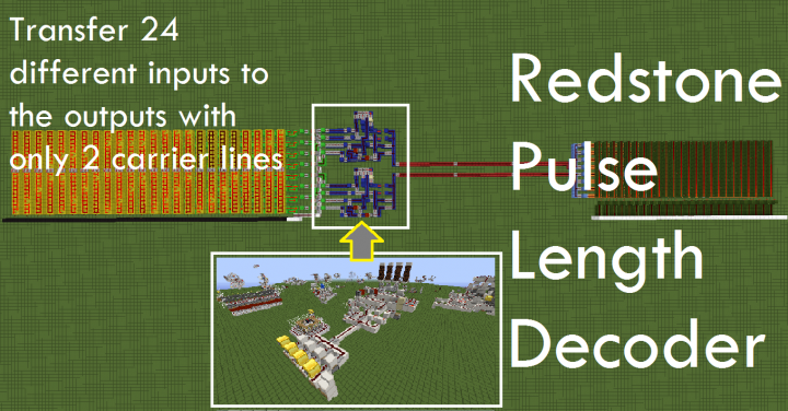 24 I/O with 2 carry lines using redstone pulse length decoder Minecraft ...