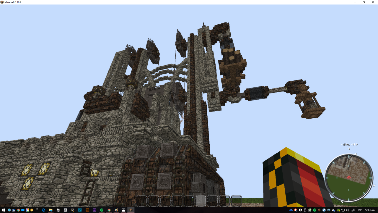 Steampunk 4-Arm Crane / Grua Steampunk de 4 Brazos Minecraft Map