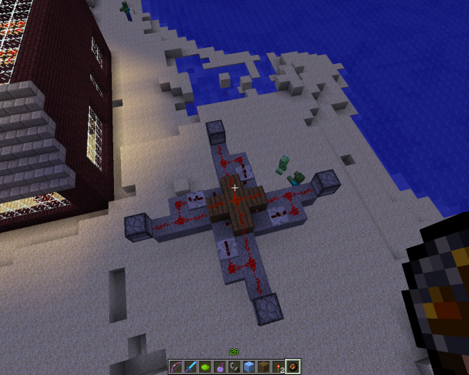 Fully-Functional 4-Directional Redstone Cannon Minecraft Map