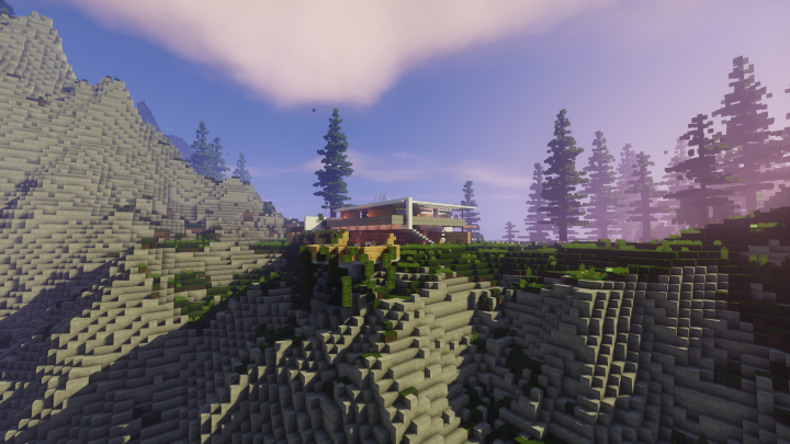 Modern Mountain Valley House Minecraft Map