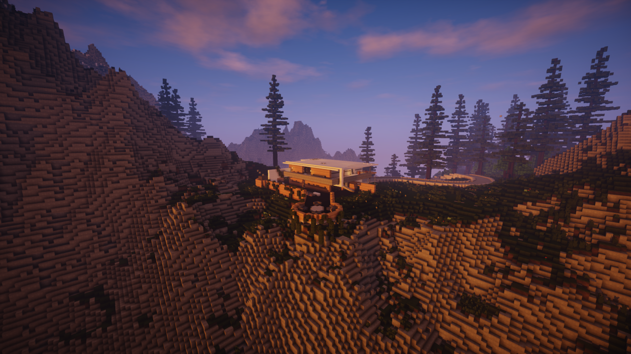 Modern Mountain Valley House Minecraft Map