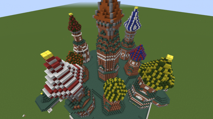 Kremlin, St basil cathedral in Moscow Minecraft Map
