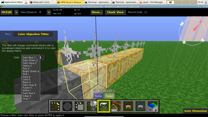 MCEdit Filter For Adding Colour To Scoreboards Minecraft Map