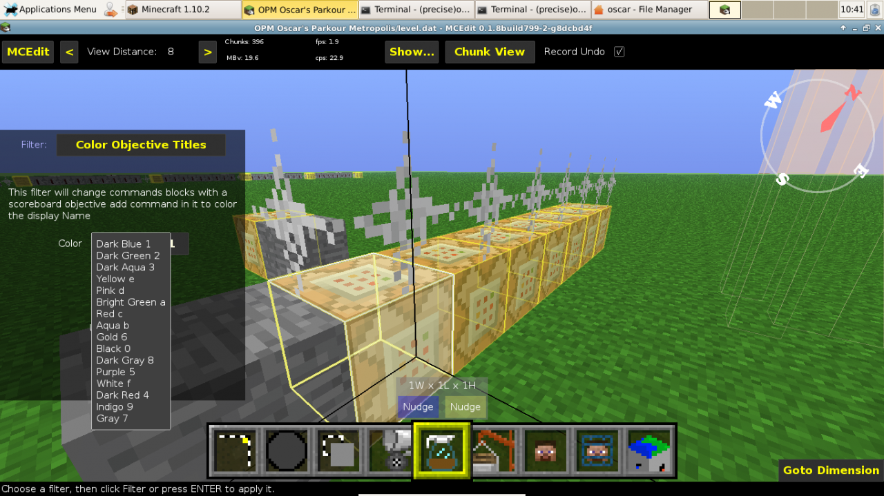 MCEdit Filter For Adding Colour To Scoreboards Minecraft Map