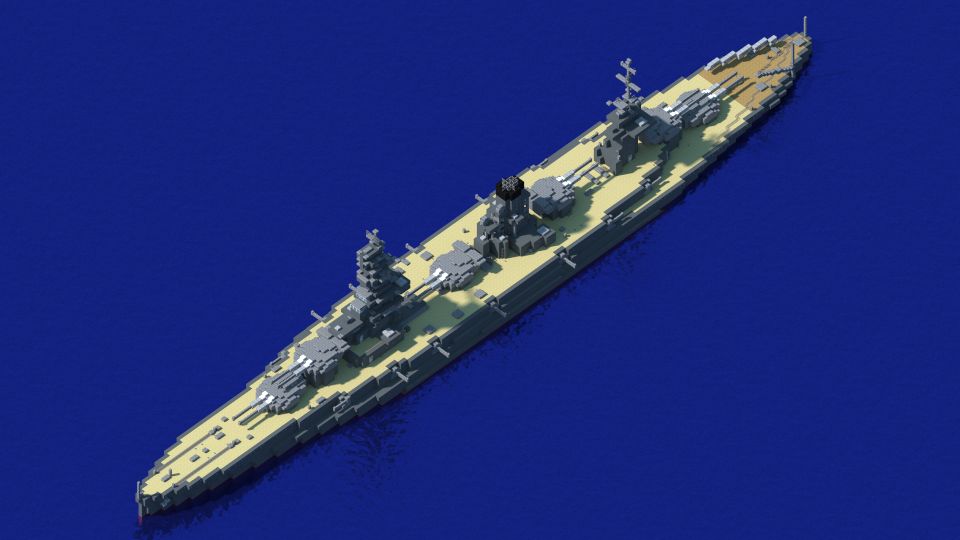 IJN Fleet Build - 1:1 Scale Battleships Minecraft Map