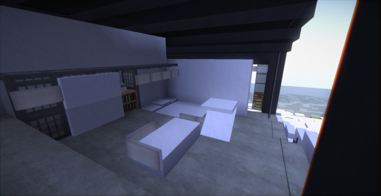 Hillside diagonal modern house Minecraft Map