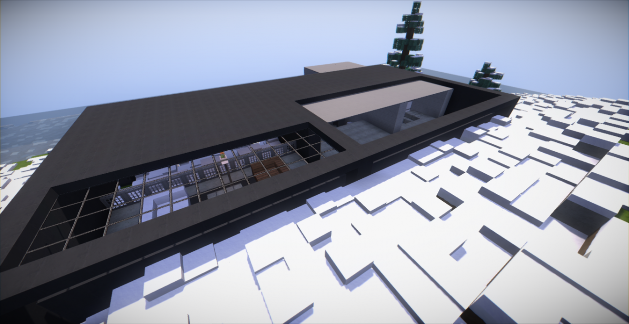 Hillside diagonal modern house Minecraft Map