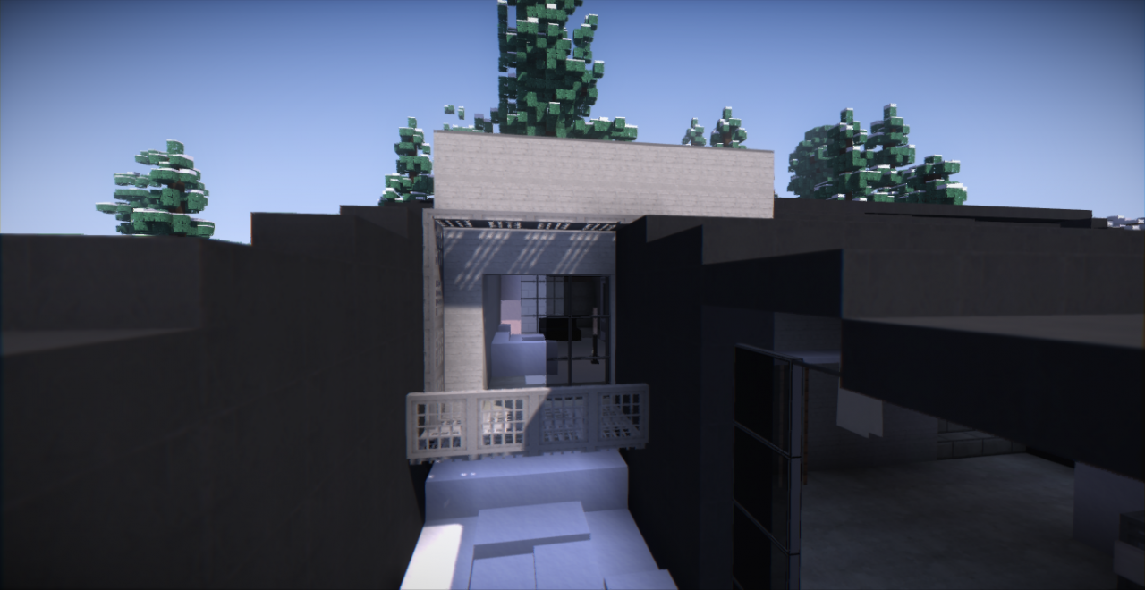 Hillside diagonal modern house Minecraft Map