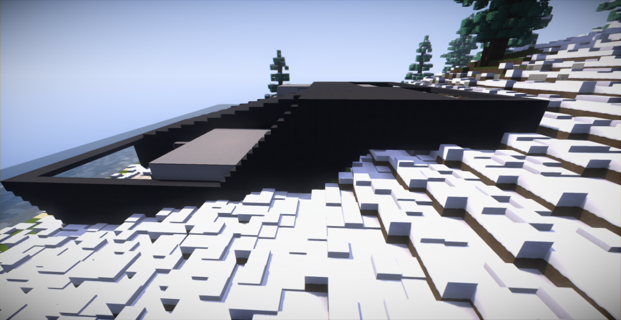 Hillside diagonal modern house Minecraft Map