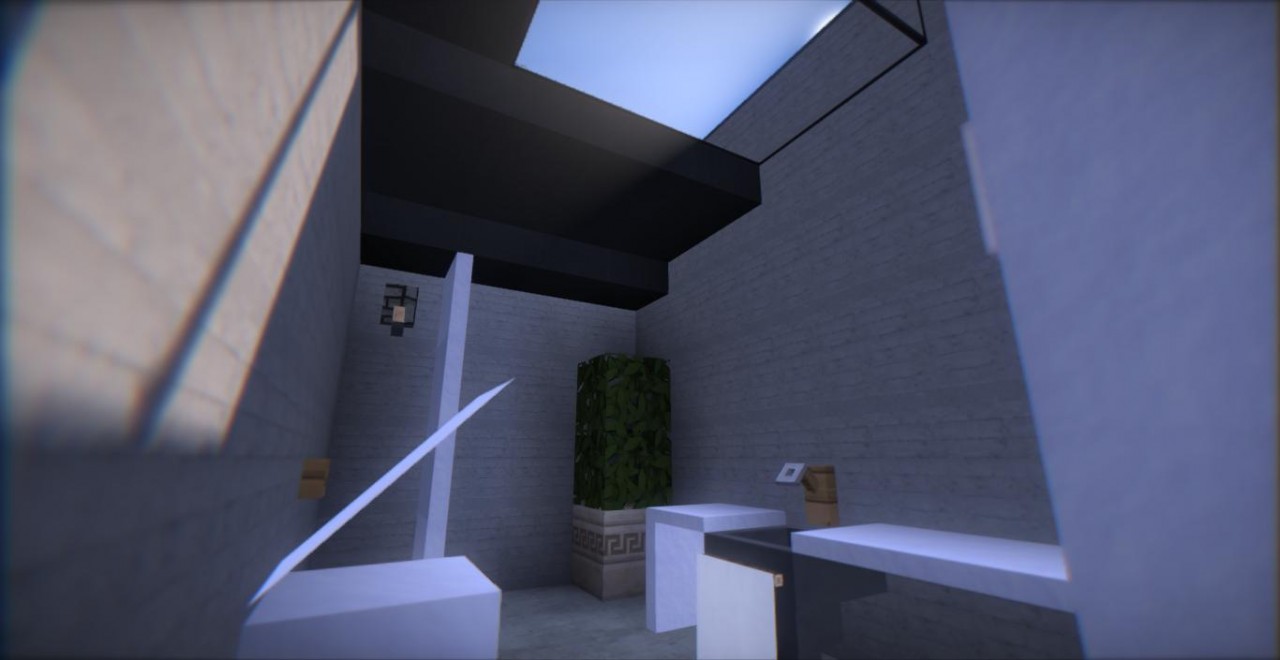 Hillside diagonal modern house Minecraft Map