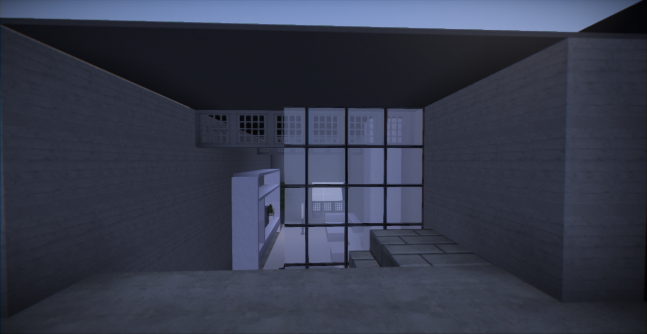 Hillside diagonal modern house Minecraft Map