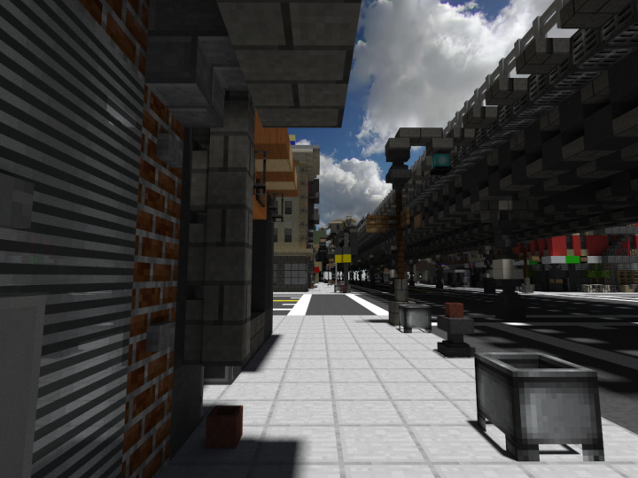NYC Chicago Style 'El' "L" Elevated Train System Minecraft Map