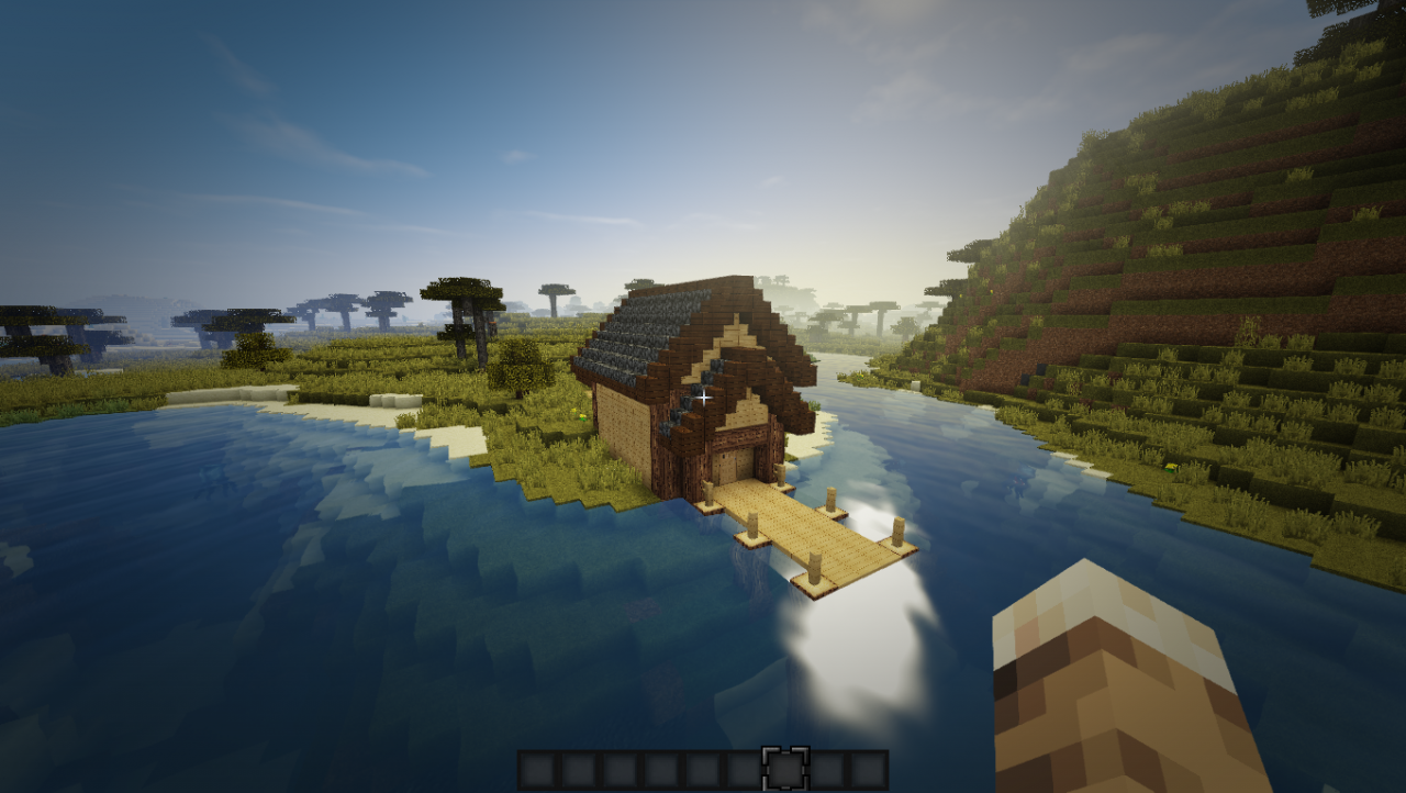 Handmade medieval fishing hut Minecraft Map