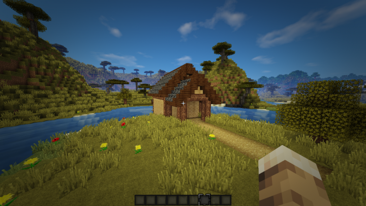 Handmade medieval fishing hut Minecraft Map