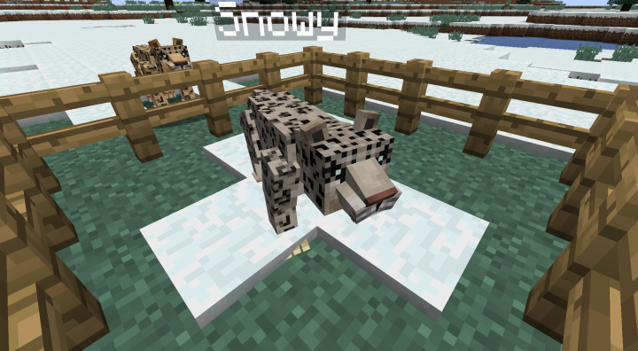 Mo Creatures Snow Leopard without spots Minecraft Map