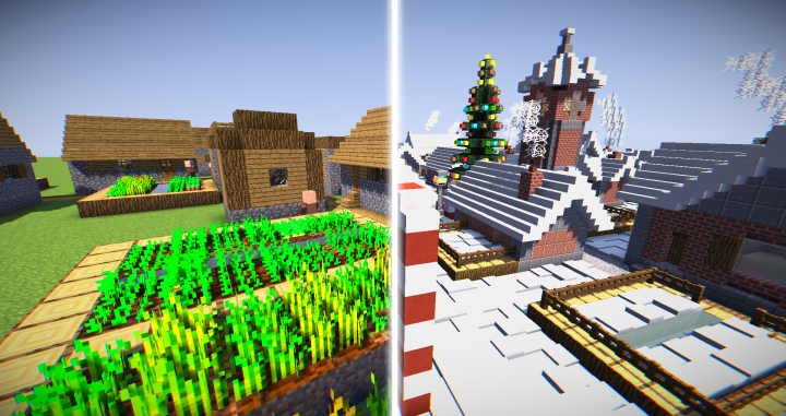 Generic NPC Village turned Epic Winter Wonderland! Minecraft Map