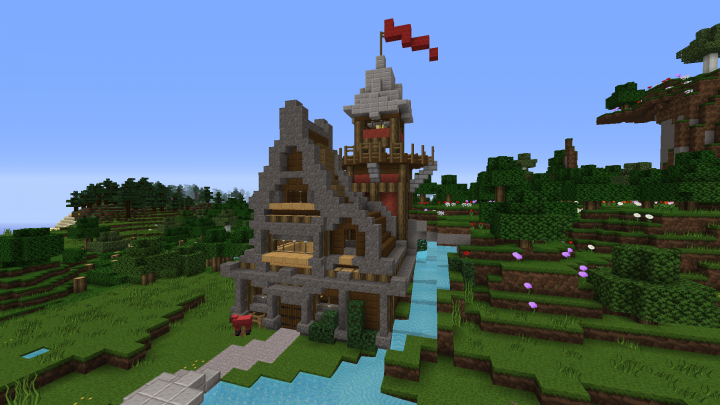 Farm with Watch Tower Minecraft Map
