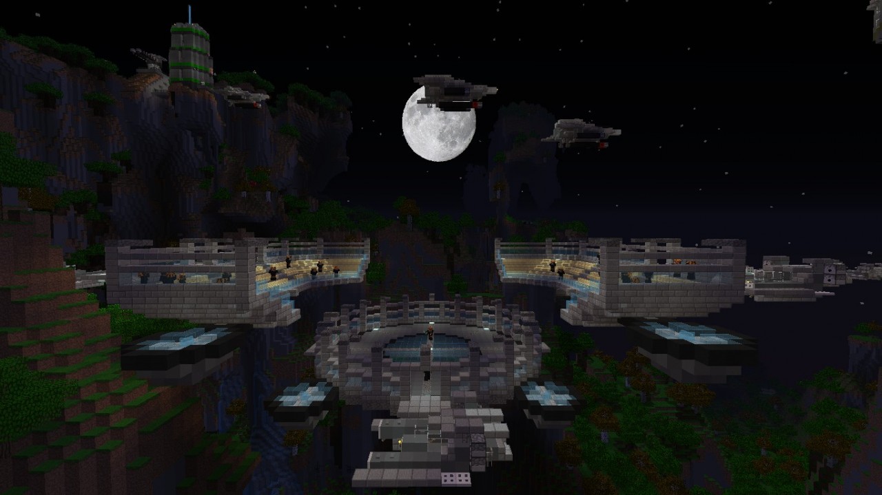 Futuristic flying arena Minecraft Map