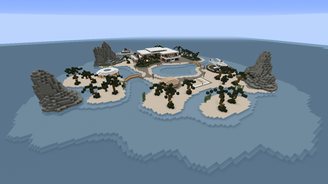 Modern Island Mansion (full interior) Minecraft Map