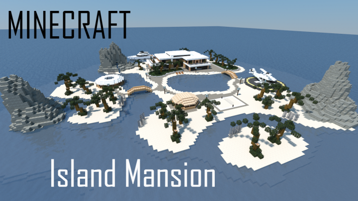Modern Island Mansion (full interior) Minecraft Map