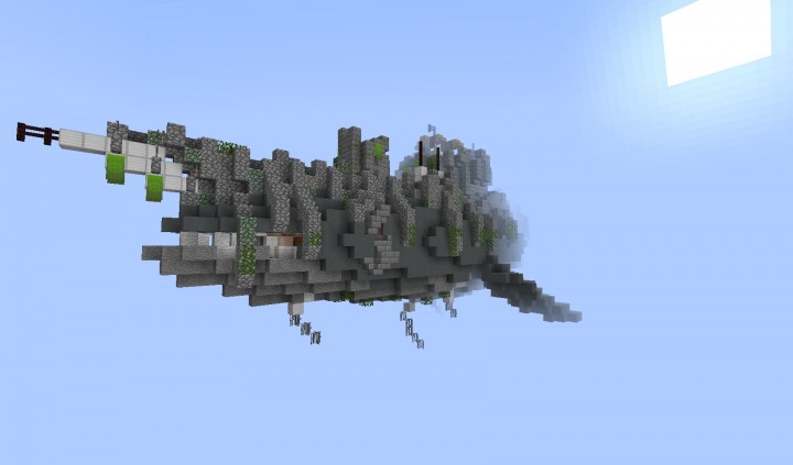 flying whale with abandoned fortress (small) Minecraft Map