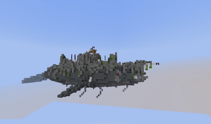 flying whale with abandoned fortress (small) Minecraft Map