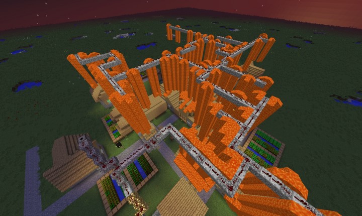 The Burning Village! Minecraft Map