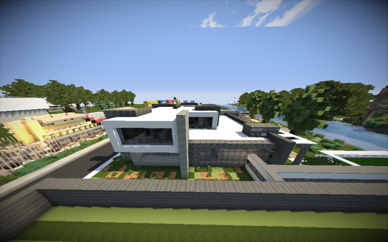 FoxRiver builds-Riverside Modern House 2 Minecraft Map