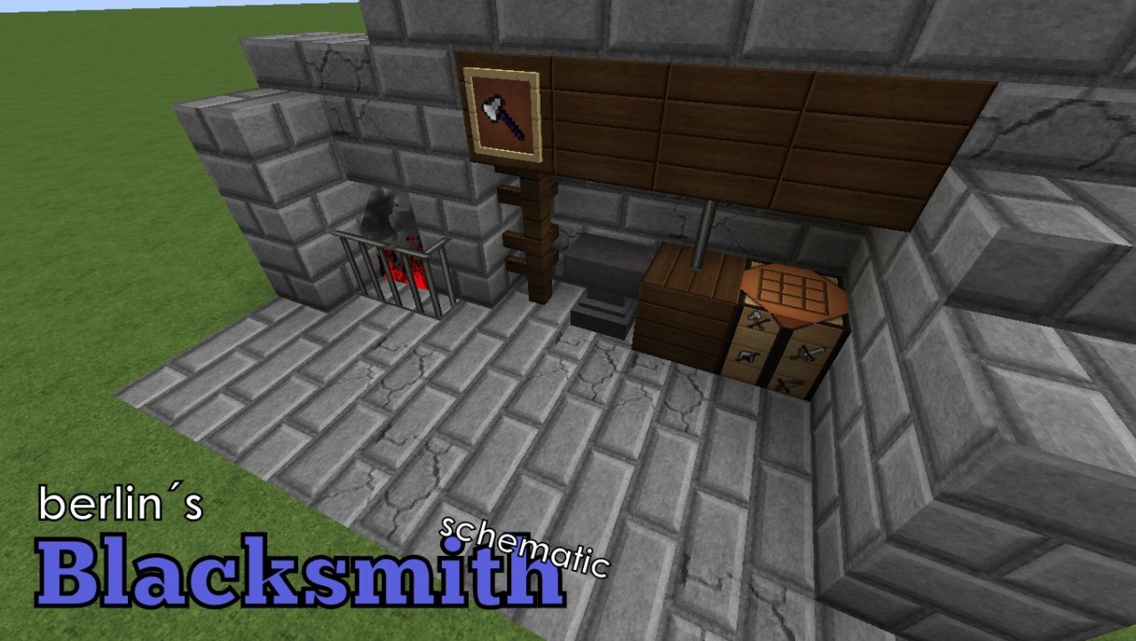 Blacksmith Area // free schematic Minecraft Project