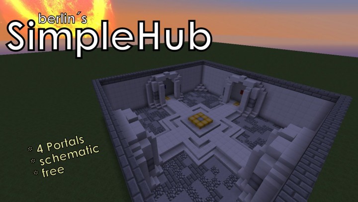 Simple Hub // 4 portals // spawn Minecraft Map