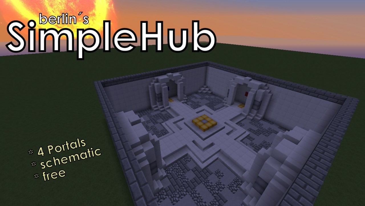 Simple Hub // 4 portals // spawn Minecraft Map