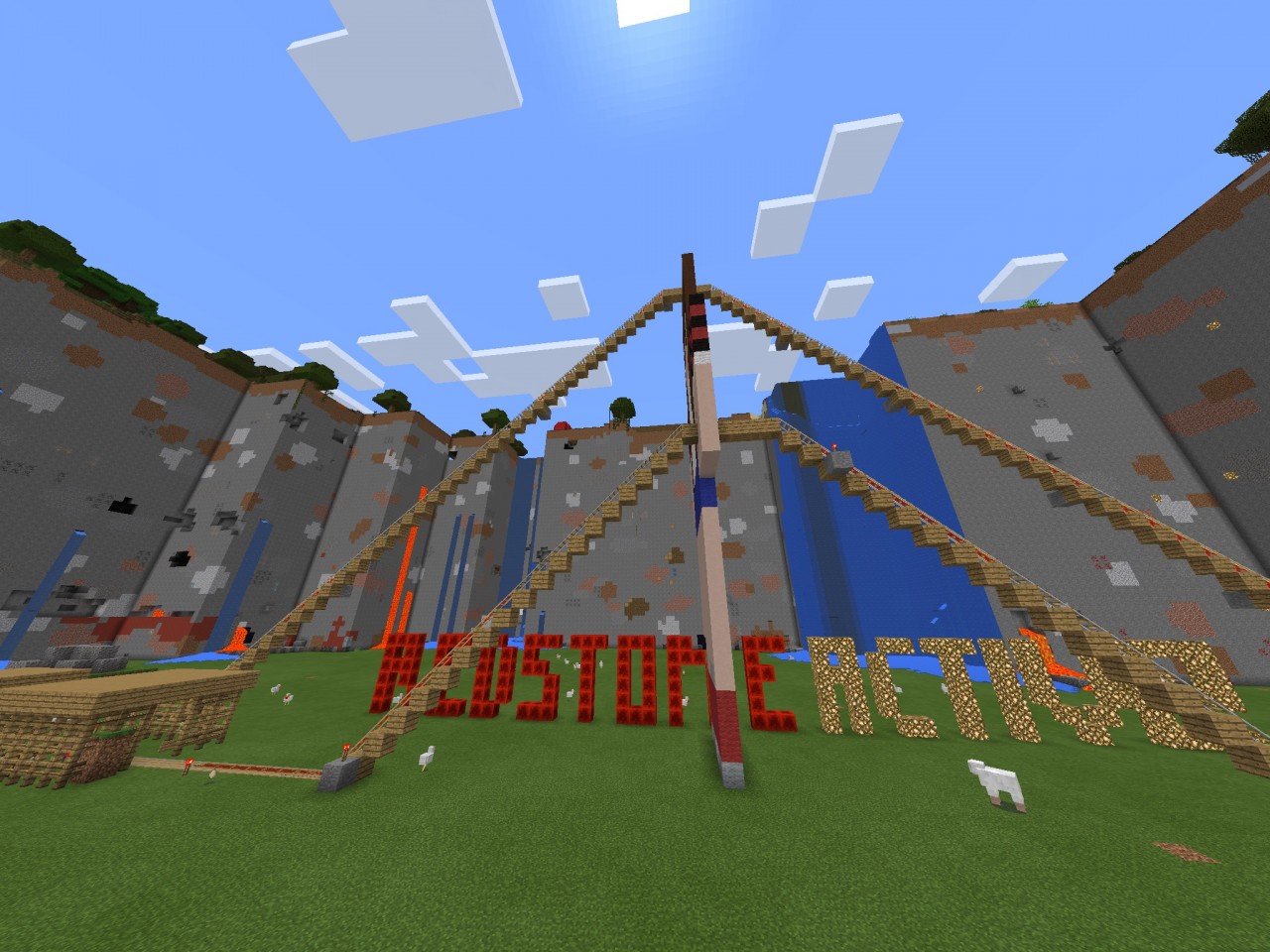 Redstone Active roller coaster thrill ride! Minecraft Map