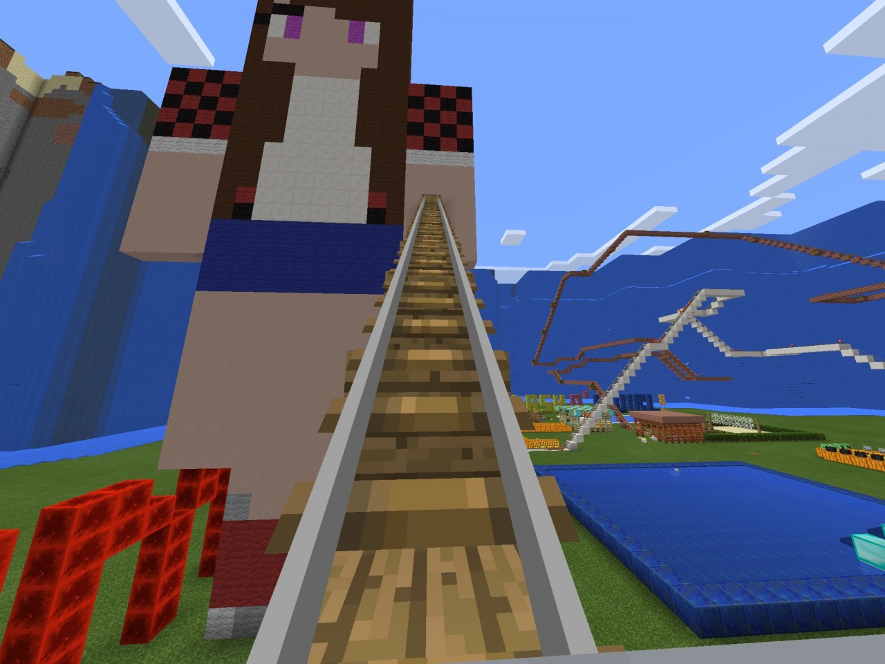 Redstone Active roller coaster thrill ride! Minecraft Map