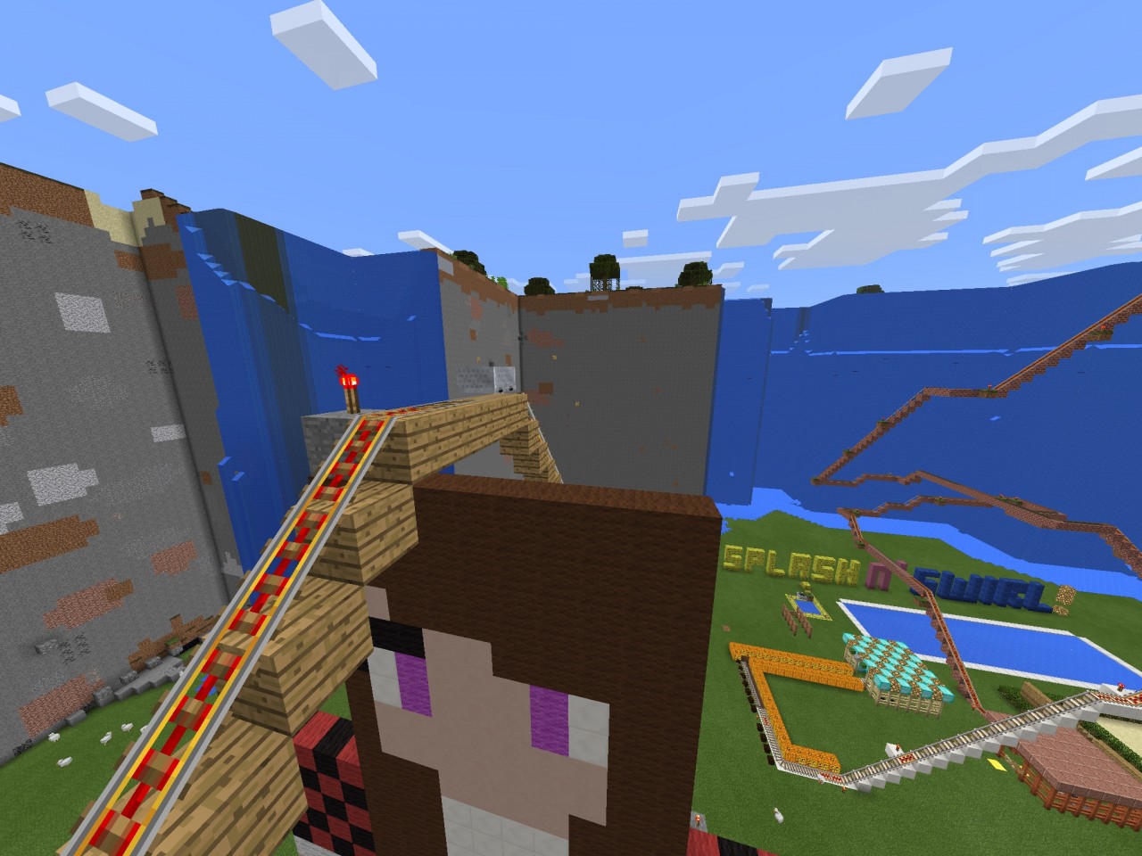 Redstone Active roller coaster thrill ride! Minecraft Map