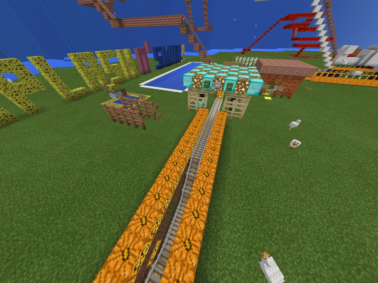 The Heads roller coaster thrill ride! Minecraft Map