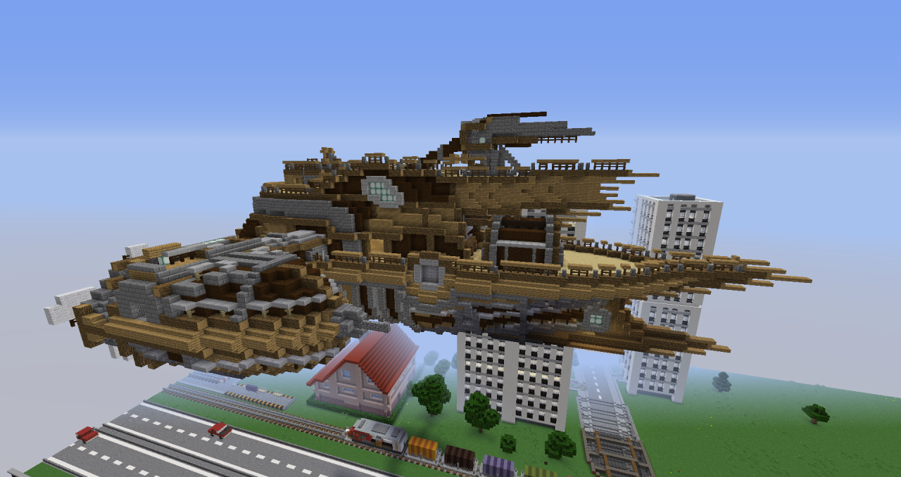 Flying Steampunk Ship Minecraft Map