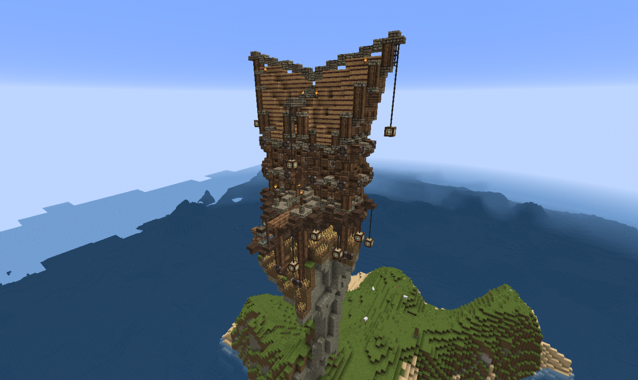 Medieval Elytra Survival Base Minecraft Map