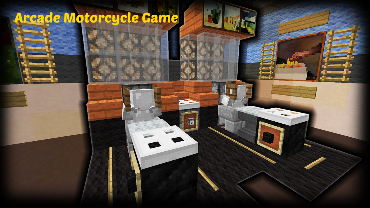 Minecraft - How to make an Arcade Motorcycle Game Minecraft Project