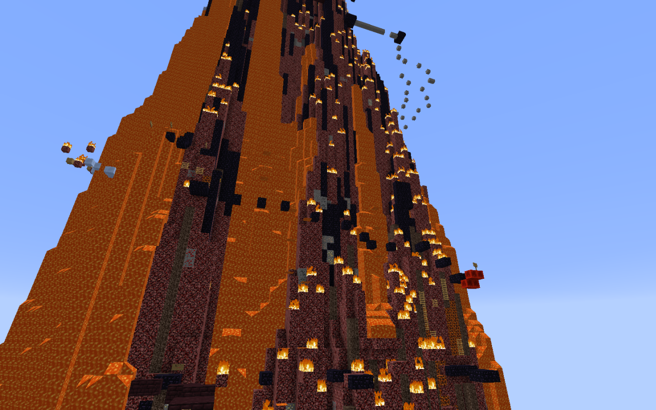 Parkour Nether Mountain With Redstone/Command Blocks Minecraft Map